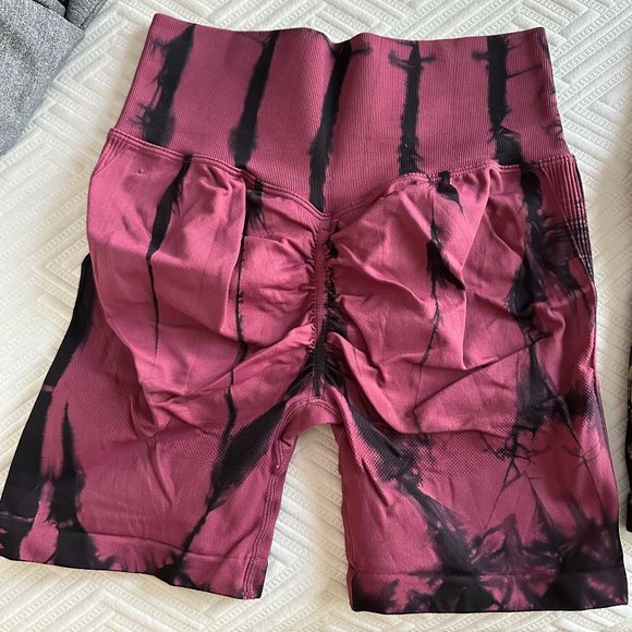 Amazon | Shorts | Redblack Tie Dye Scrunch Butt Shorts | Poshmark